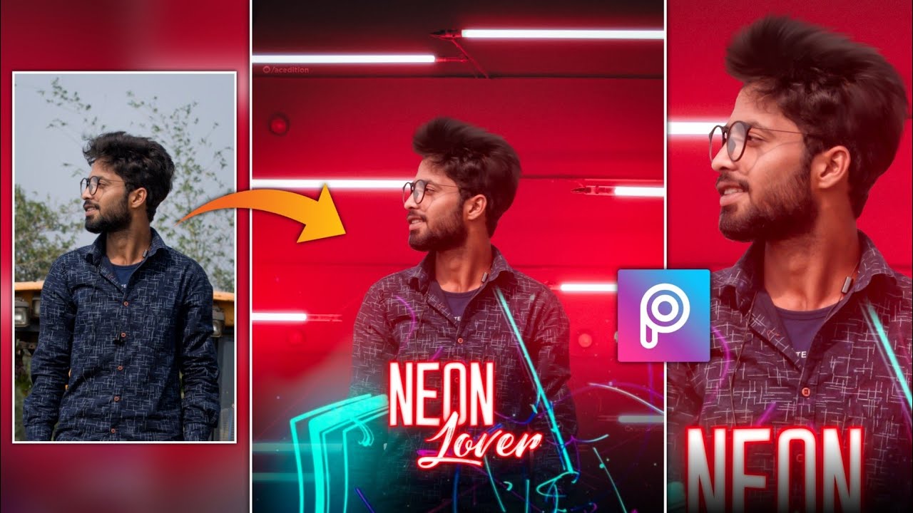 Neon Creative Portrait Editing 🔥|| Neon Glowing Photo Editing ...