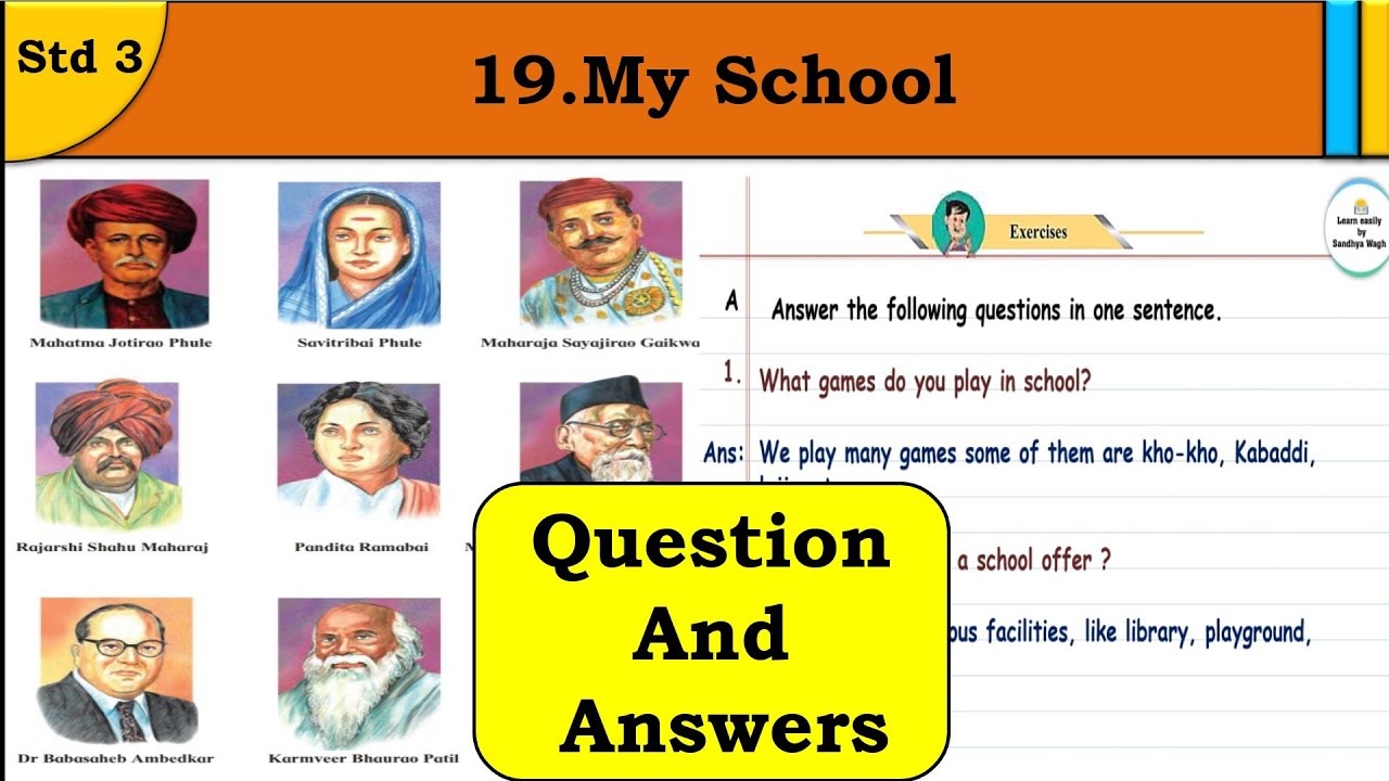 My School | Question Answers | std 3 | lesson 19 | EVS | Maharashtra ...