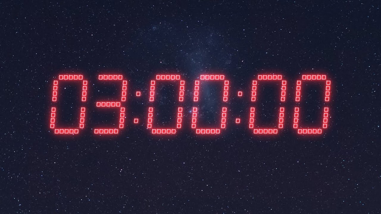 Red neon timer 3 hours (countdown) - YouTube