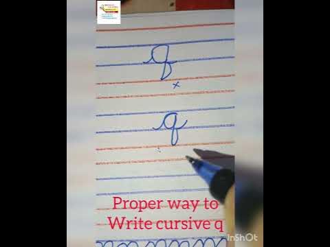 Proper way to write cursive small q#how to write cursive small q#shorts ...