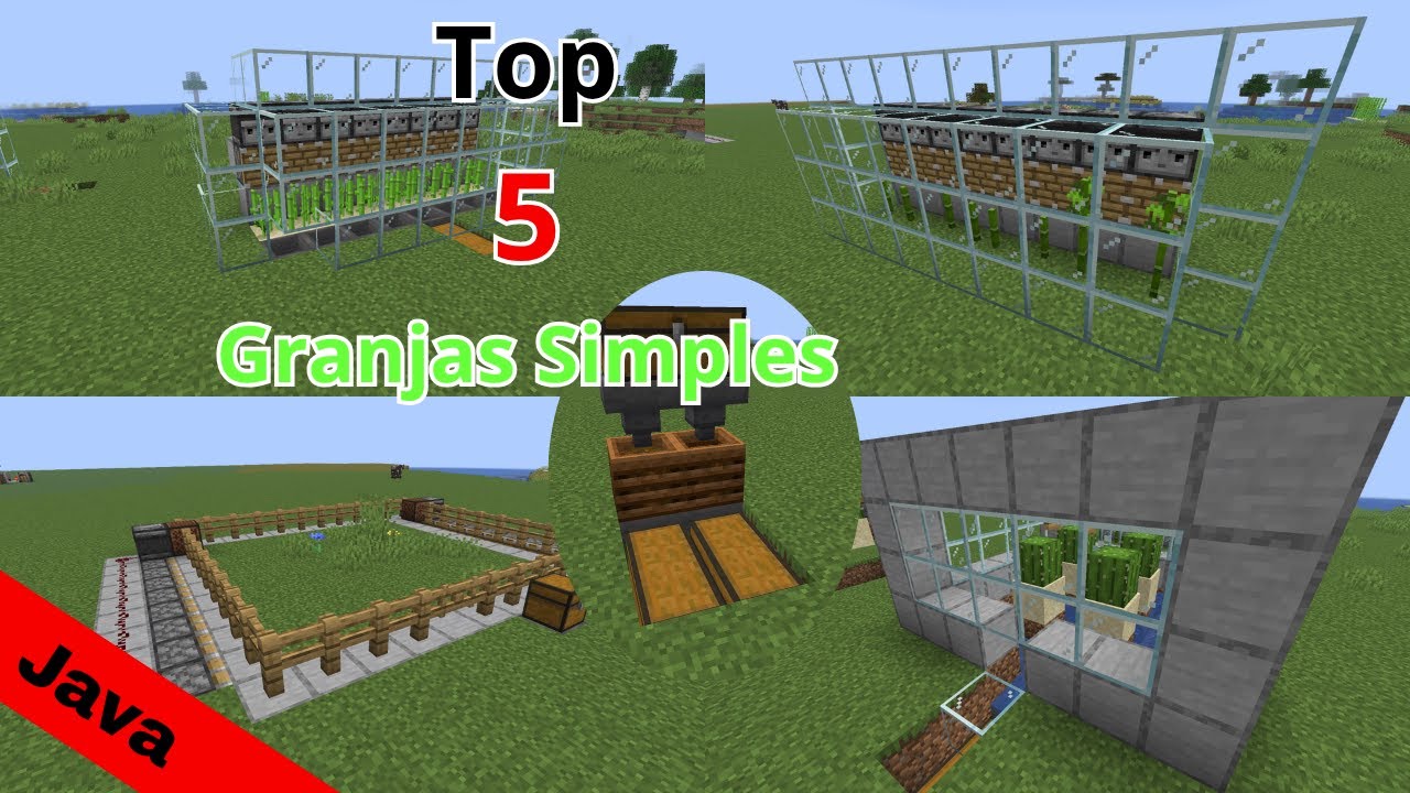 ¡5 Granjas Simples que te encantarán! Minecraft Java Tutoriales #10 ...