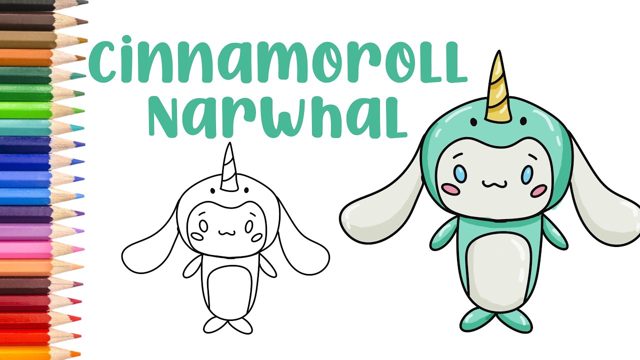 How to Draw Cinnamoroll Narwhal | Sanrio Easy || Easy Step By Step ...