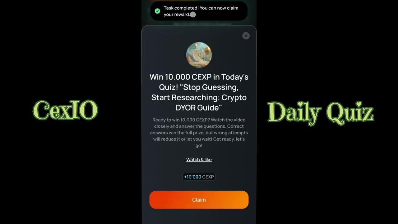 CEX.IO Quiz Answers Today:Stop Guessing, Start Researching: Crypto DYOR Guide #cexio # ...