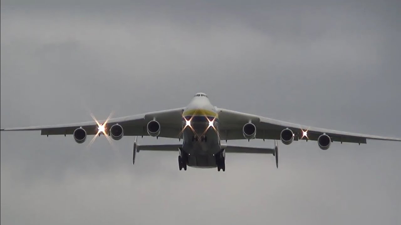 Landing and takeoff Antonov An-225 Mriya at Leipzig/Halle Airport - YouTube