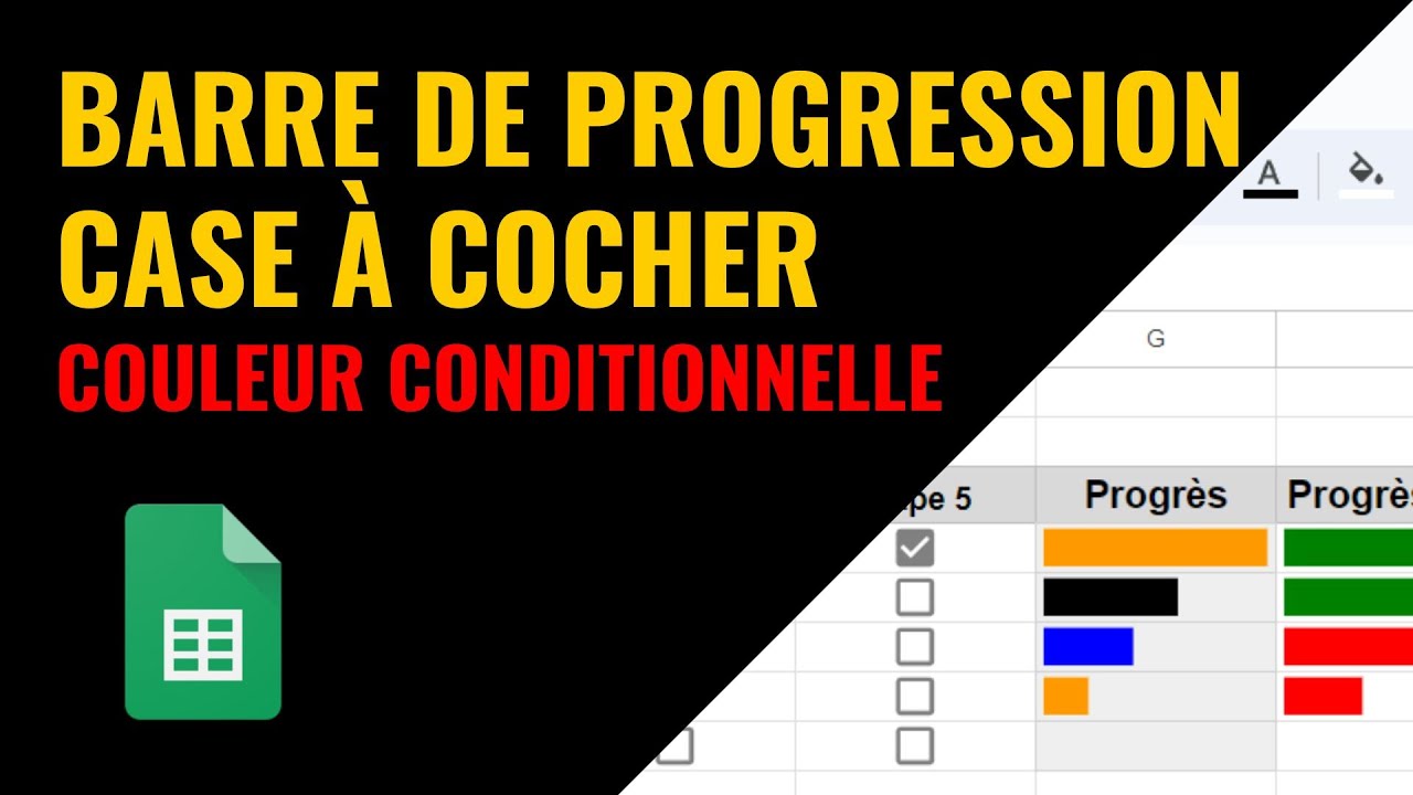 BARRE DE PROGRESSION avec CASE A COCHER (et couleur) - YouTube