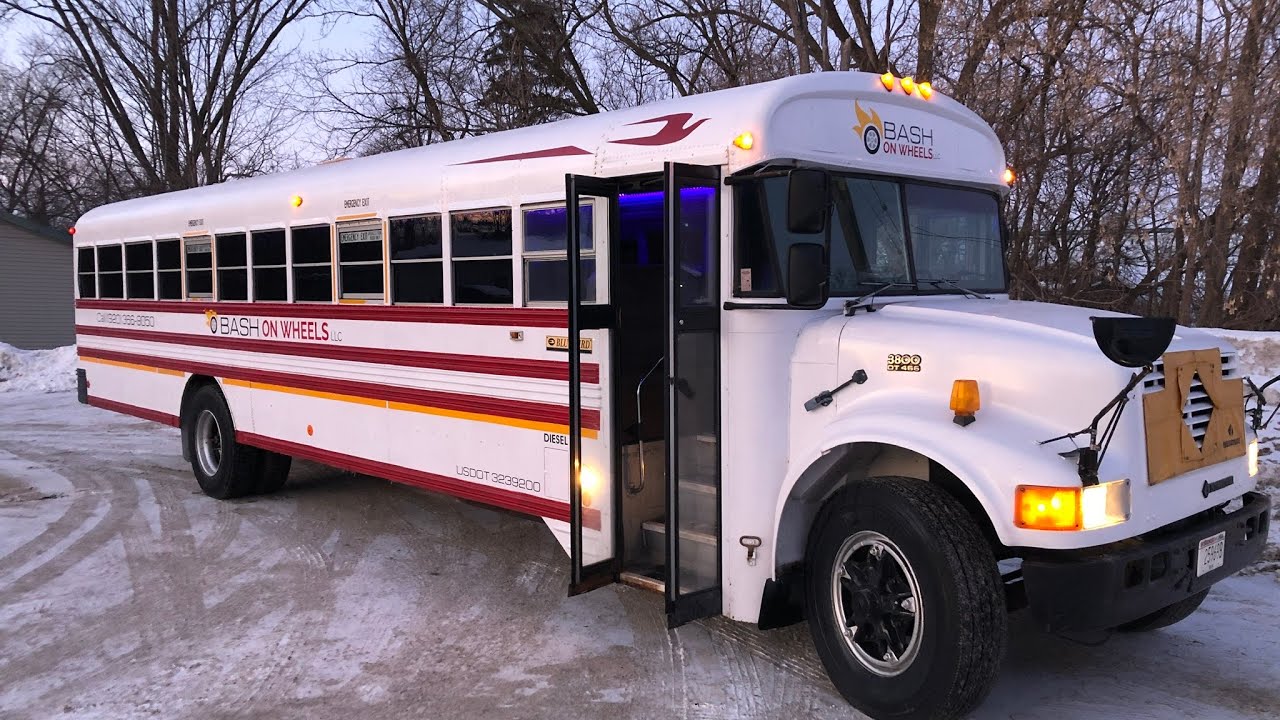 1997 Blue Bird 3800 Cold Start and Pre-Conversion Walk Around - YouTube