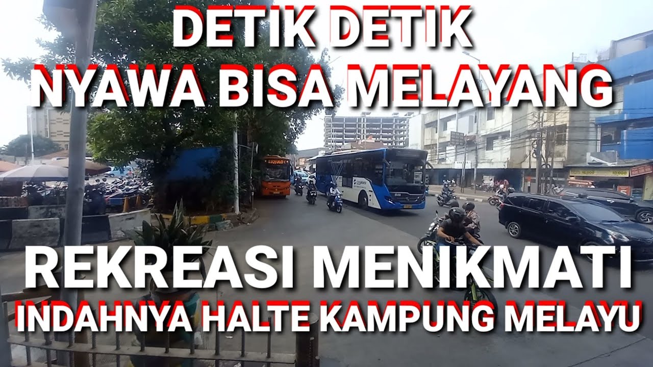 rekreasi di halte busway kampung melayu transportasi dki jakarta - YouTube