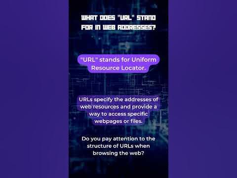 What does "URL" stand for in web addresses? - YouTube