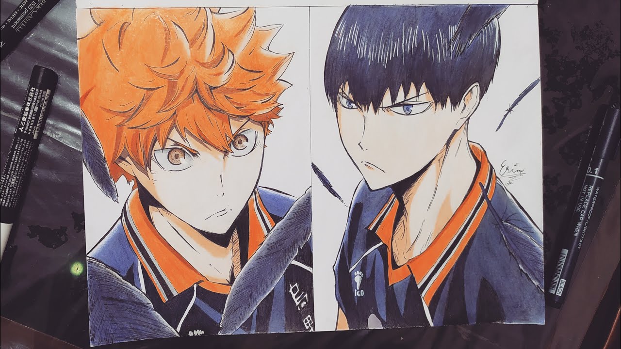 DRAWING HINATA SHOYO & KAGEYAMA TOBIO | HAIKYUU - YouTube