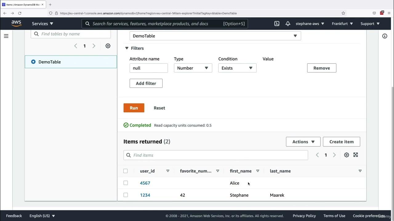 Ultimate AWS Certified Cloud Practitioner-2023 - DynamoDB Hands On ...