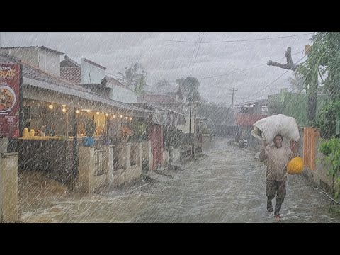 CRAZY RAIN! A VILLAGE PARADISE DESTROYED BY ASIA'S BIGGEST RAIN STORM AND WIND STORM!⛈️