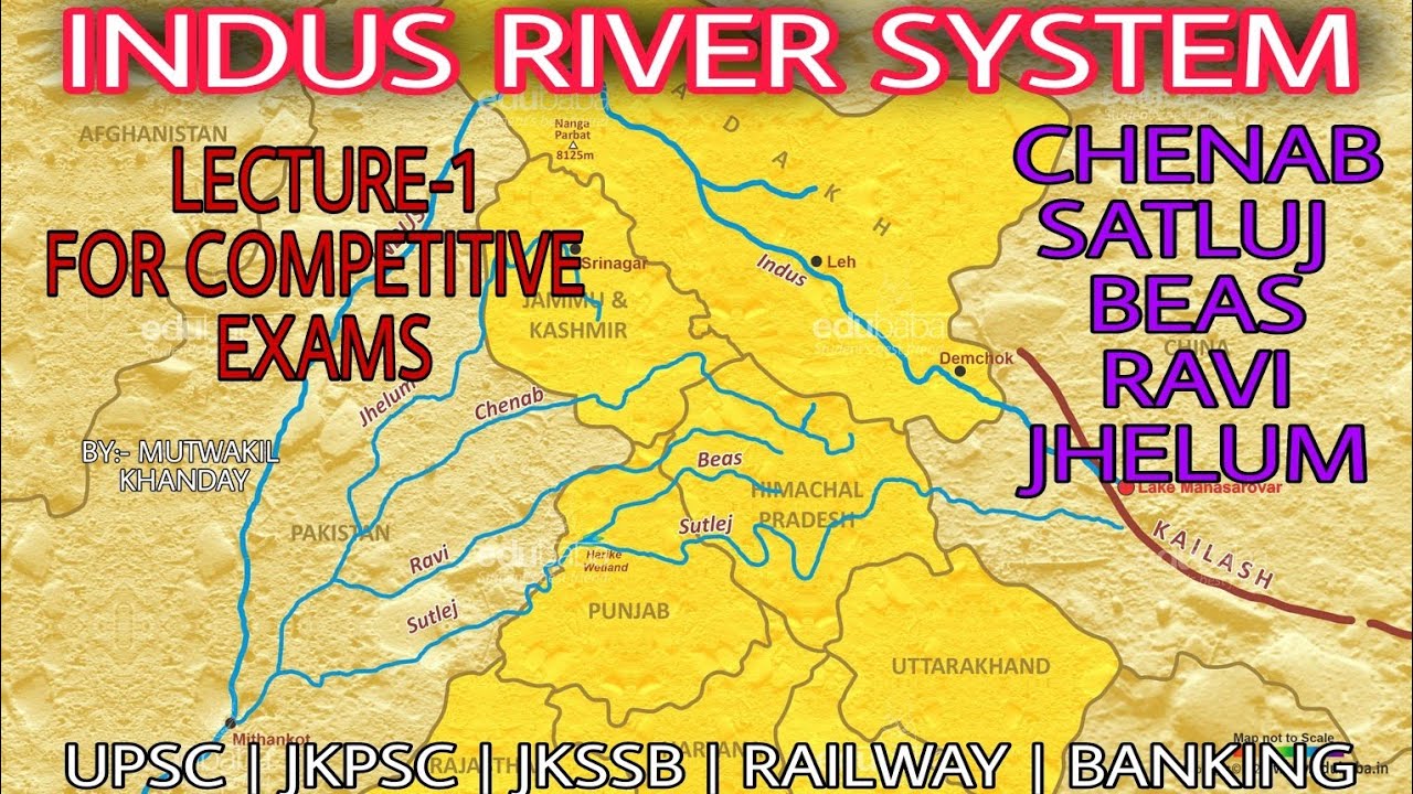 Indus River System And Its Tributaries | Jhelum, Beas, Ravi, Chenab ...