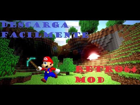 como descargar el mod de minecraft de super mario 64 retro64 - YouTube