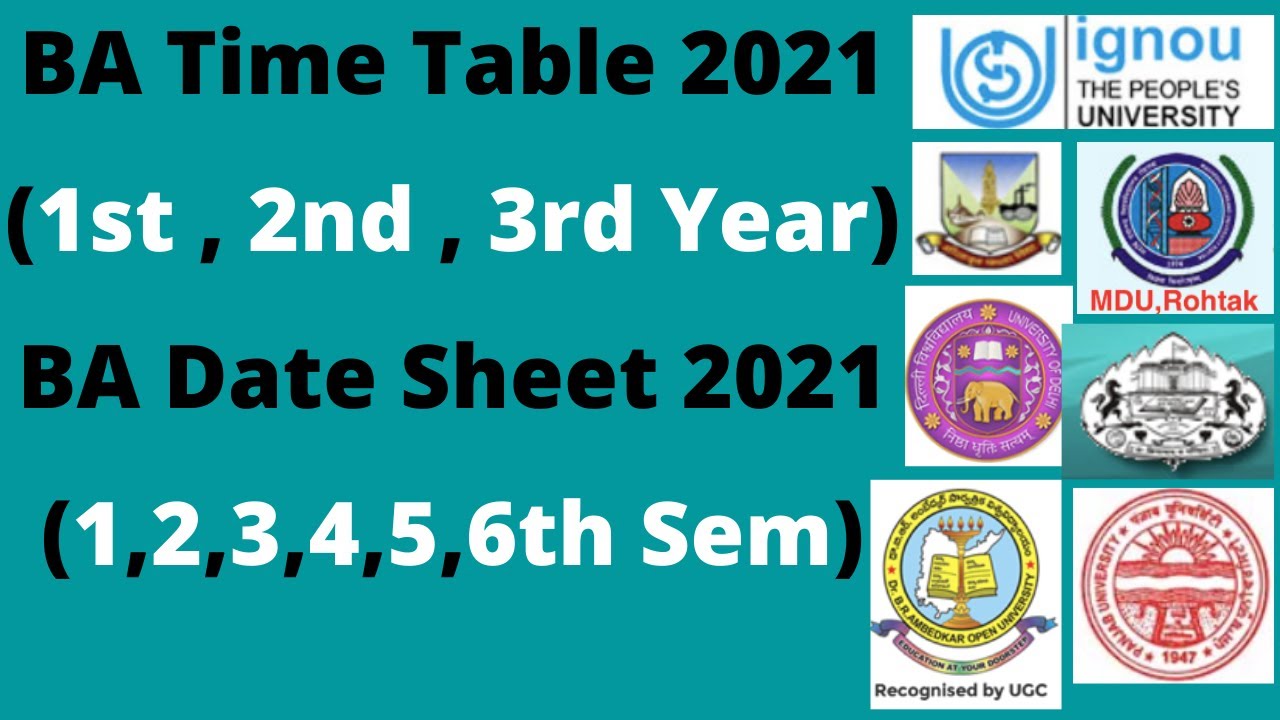 BA Time Table 2021 1st: 2nd:3rd Year BA Date Sheet 2021 1st:2nd:3rd:4t ...
