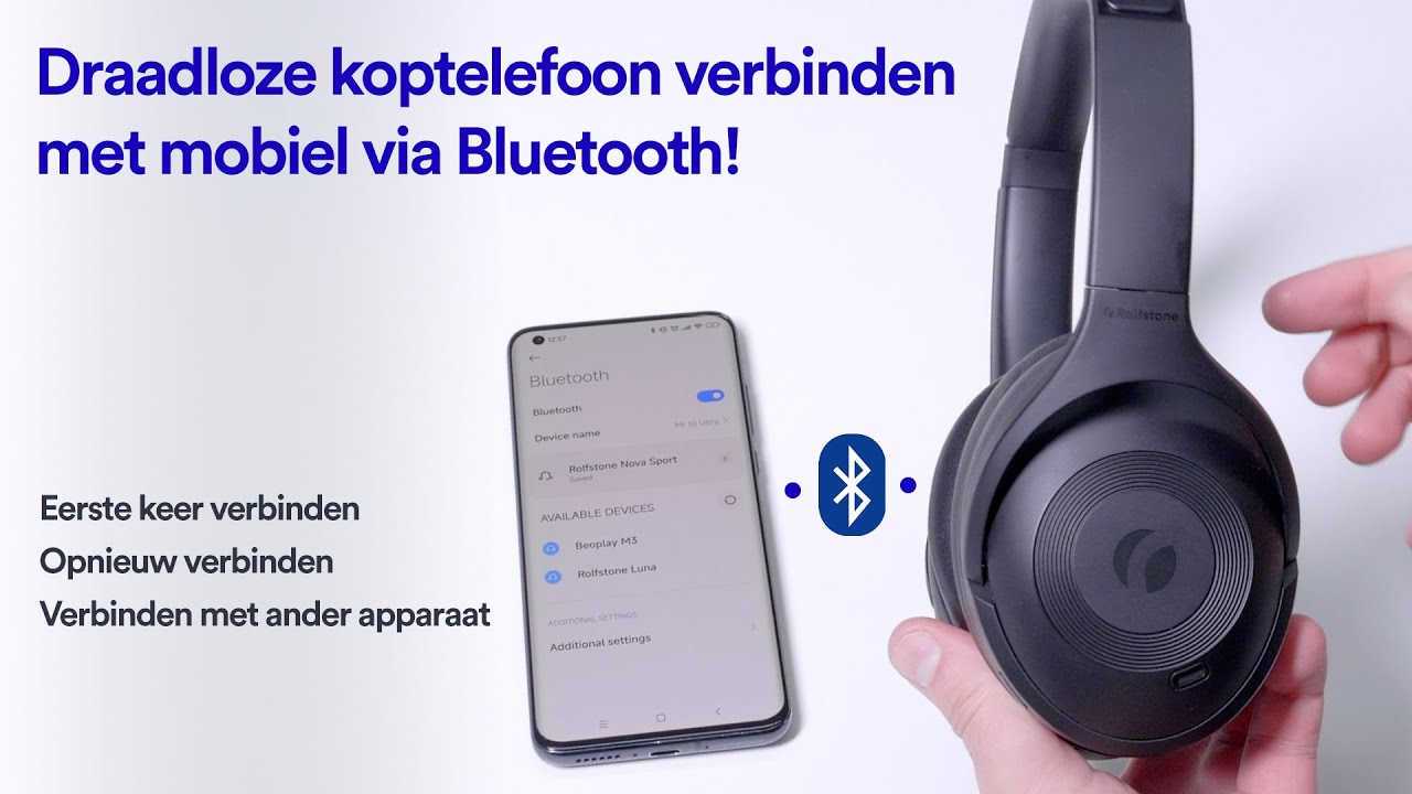 De Rolfstone Focus Pro koptelefoon via Bluetooth verbinden met je ...