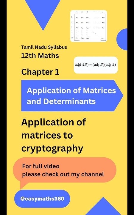 12th Maths Chapter -1 Application of matrices to cryptography ...