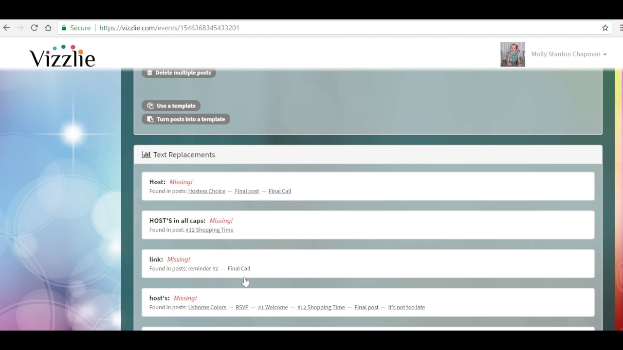 How to link your FB event to a vizzlie template - YouTube