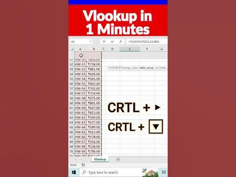 Vlookup in 1 Minutes | Learn The Basic Concept of Vlookup Formula in ...