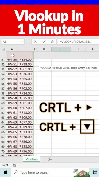 Vlookup in 1 Minutes | Learn The Basic Concept of Vlookup Formula in ...