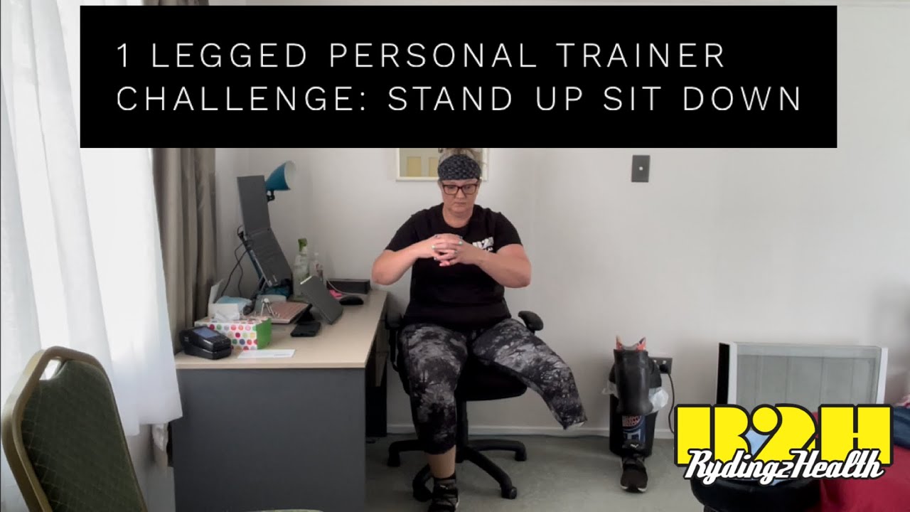 ONE LEGGED PERSONAL TRAINER CHALLENGE - sit down stand up - YouTube