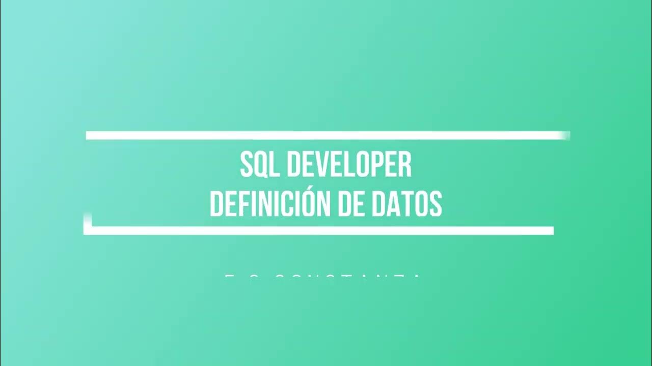 EJEMPLO CON SQLDEVELOPER - YouTube