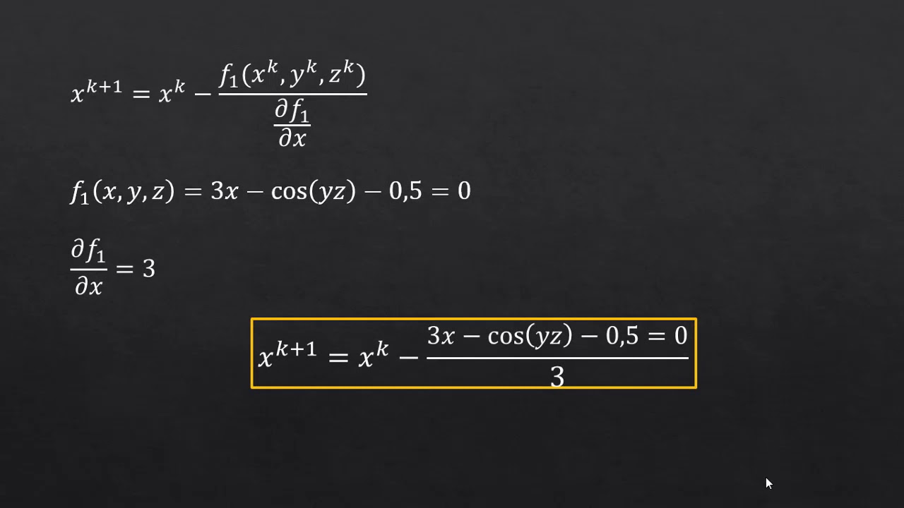 Sistema Ecuaciones (Newton Raphson Modificado) + Excel - YouTube