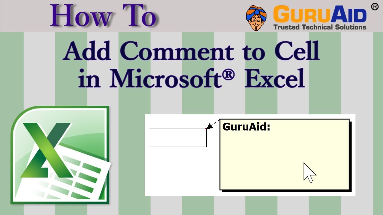 How to Add Comment to Cell in Microsoft® Excel - GuruAid - YouTube