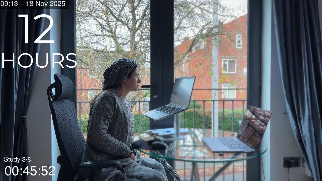 12-Hour LIVE Study With Me 🎓 | Cozy UK Ambience | Custom Pomodoro Timer ...