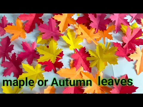 How to make mapel leaves with paper/Autumn leaves diy/Maple leaf ...