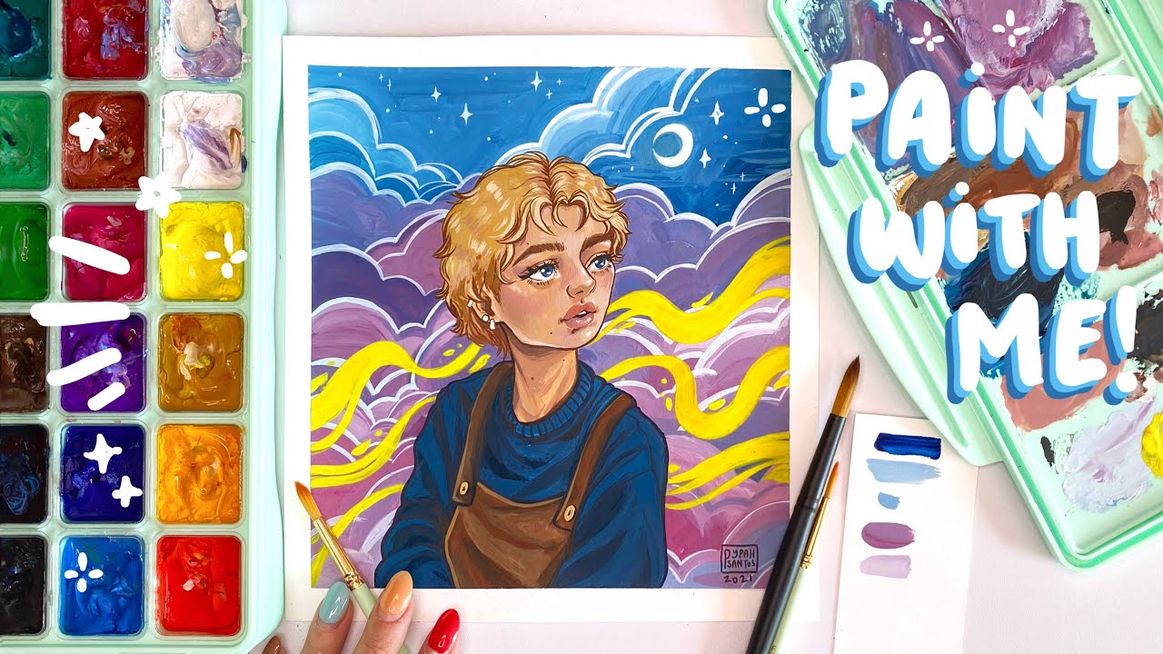 Gouache Paint With Me & a chat - Using Art As Therapy - YouTube
