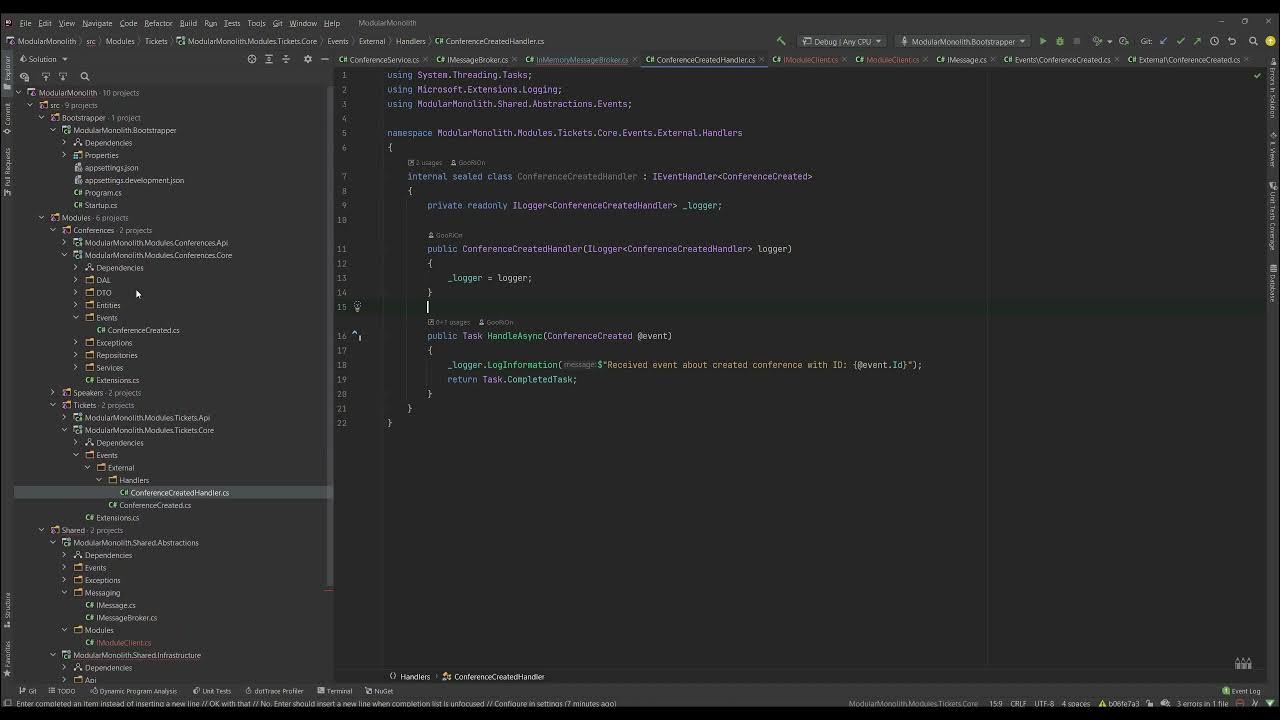 Building Modular Monolith With Asp Core 5 And C 9 Implementing Module Client Youtube
