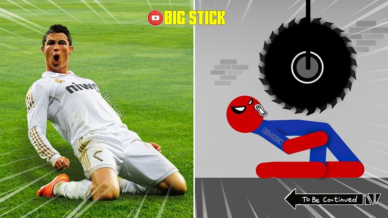 8 Min Real Football vs Stickman | Stickman Dismounting funny moments ...