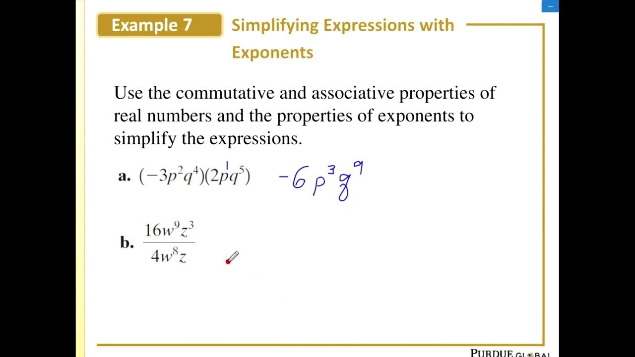 Simplify exponential expressions - YouTube