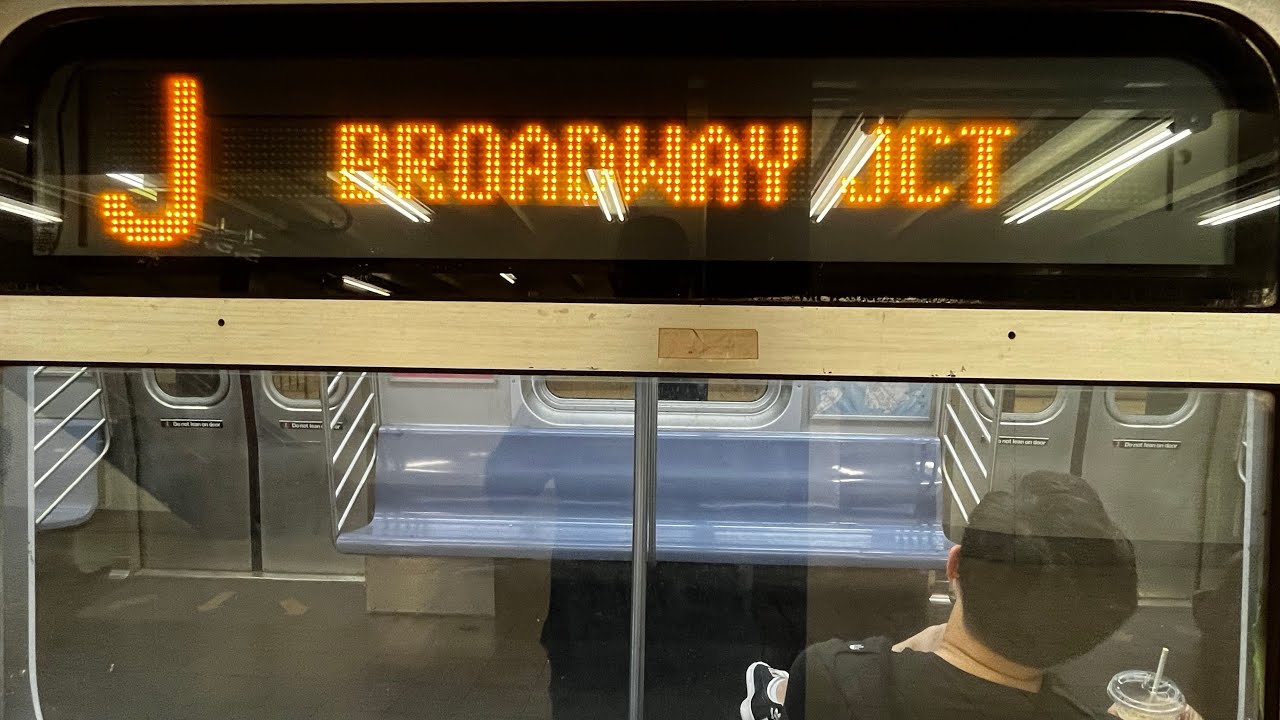 On board a Broadway Junction bound R160 J train from Broad Street to ...