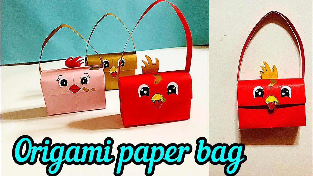DIY Origami Chicken Paper Bag 🐥 | How to Make a Cute Origami Paper Bag ...
