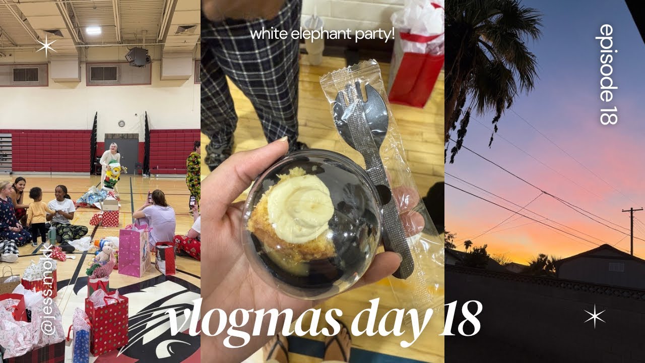 Vlogmas Day 18 | White Elephant Fun with the Cheer Team 🎁 Holiday Party ...