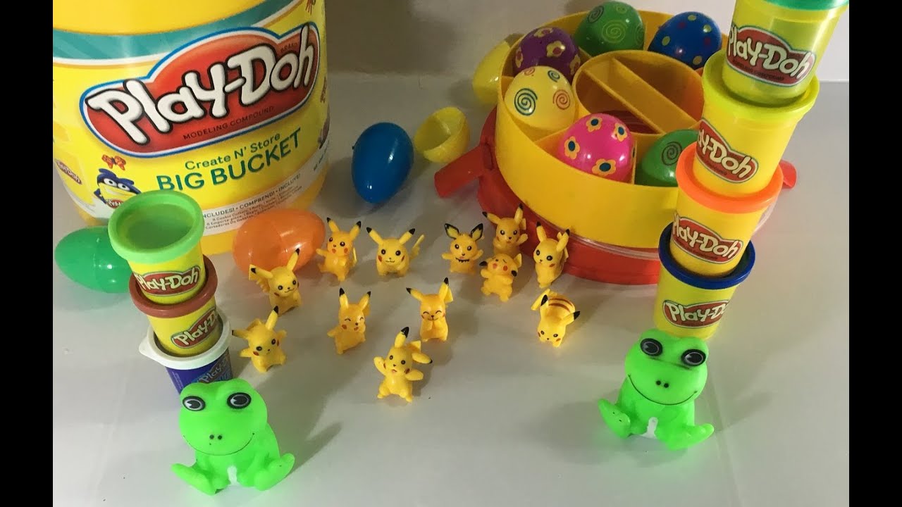 Play Doh | Surprise Eggs Video with Pikachu Pokemon Toys - YouTube