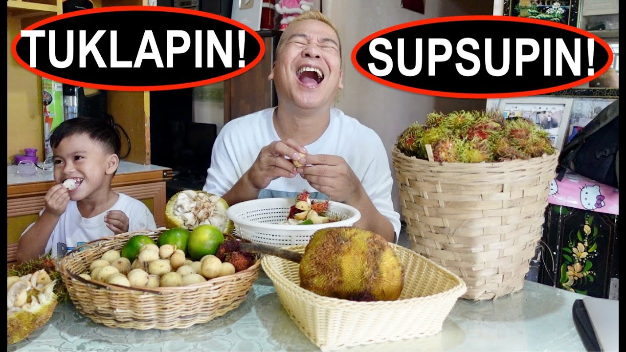 Ep#139 SUPSUPIN Or TUKLAPIN?!!😁🇵🇭MUKBANG Ng Lanzones, Uloy At Rambutan ...