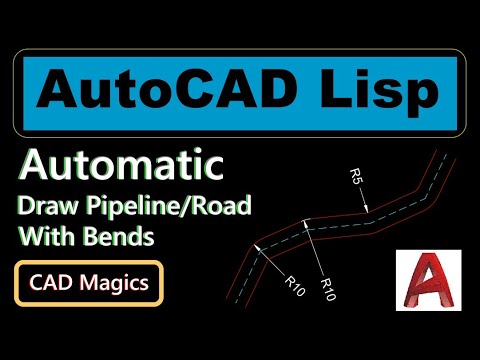 AutoCAD LISP Tutorial + free download for Pipe Layouts with Automatic Bends at Corners - YouTube