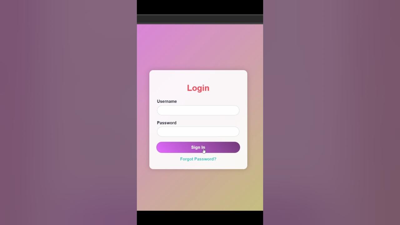Create a Simple Login Form with HTML & CSS |#coding #html #css #shorts #shortsfeed #shortvideo ...