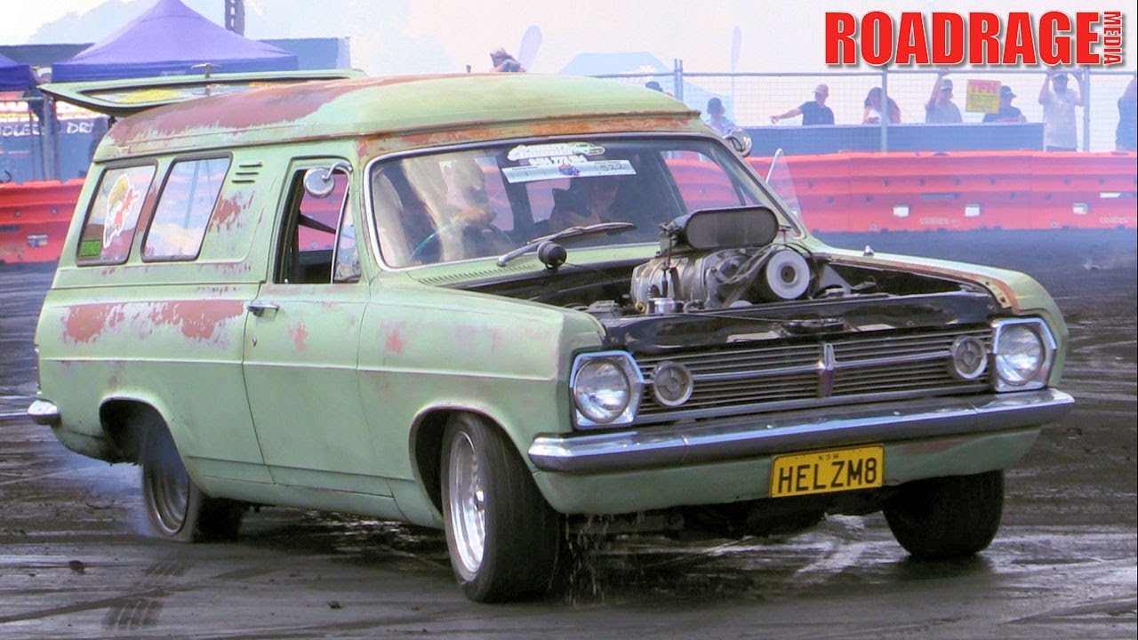 Burnout & Roll racing - Supercharged Holden Panel Van - HELZM8 - YouTube
