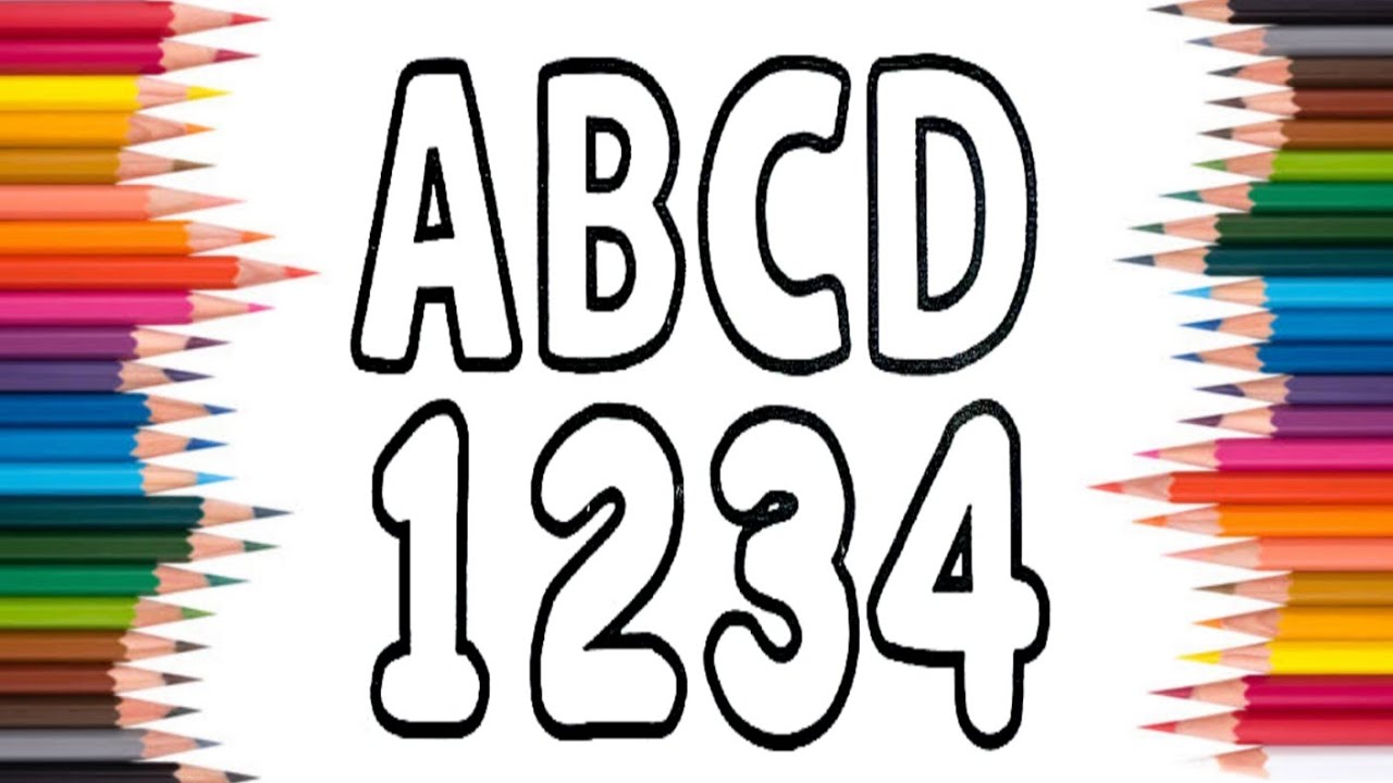 ABC alphabets & 123 counting numbers | Learning for kids & colouring 🌈 ...