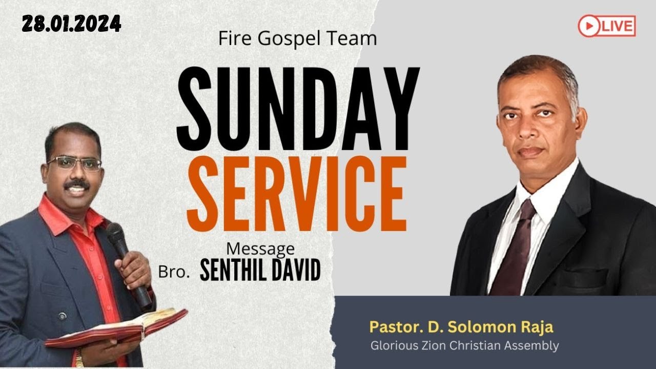 SUNDAY SERVICE | Bro. Senthil David | Pr. Solomon Raja | 28.01.2024 ...