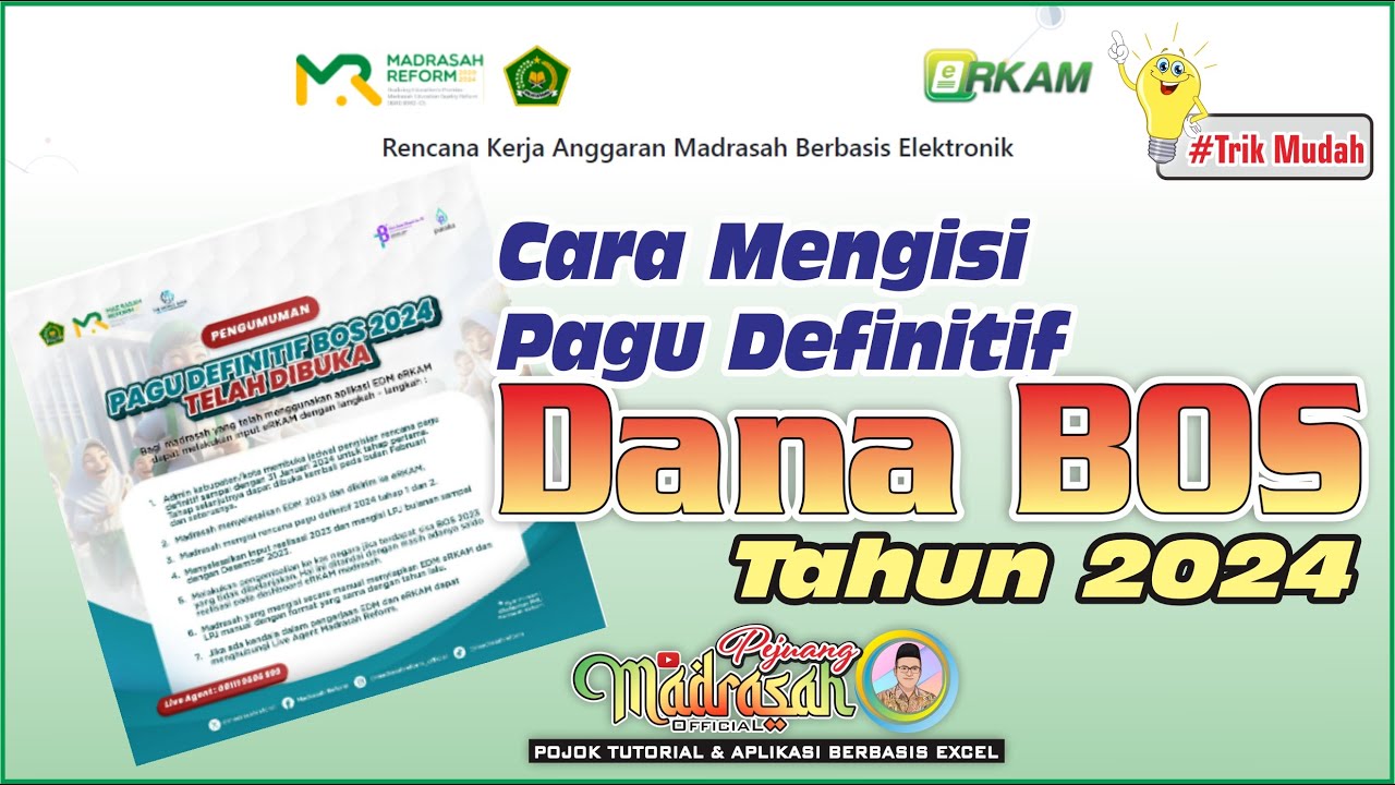 Cara Mengisi Pagu Definitif Dana BOS Tahun 2024 - YouTube
