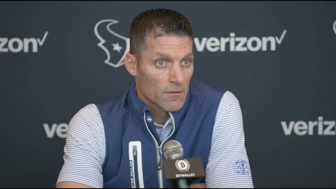 Nick Caserio meets with the media after announcing the initial 53-man ...