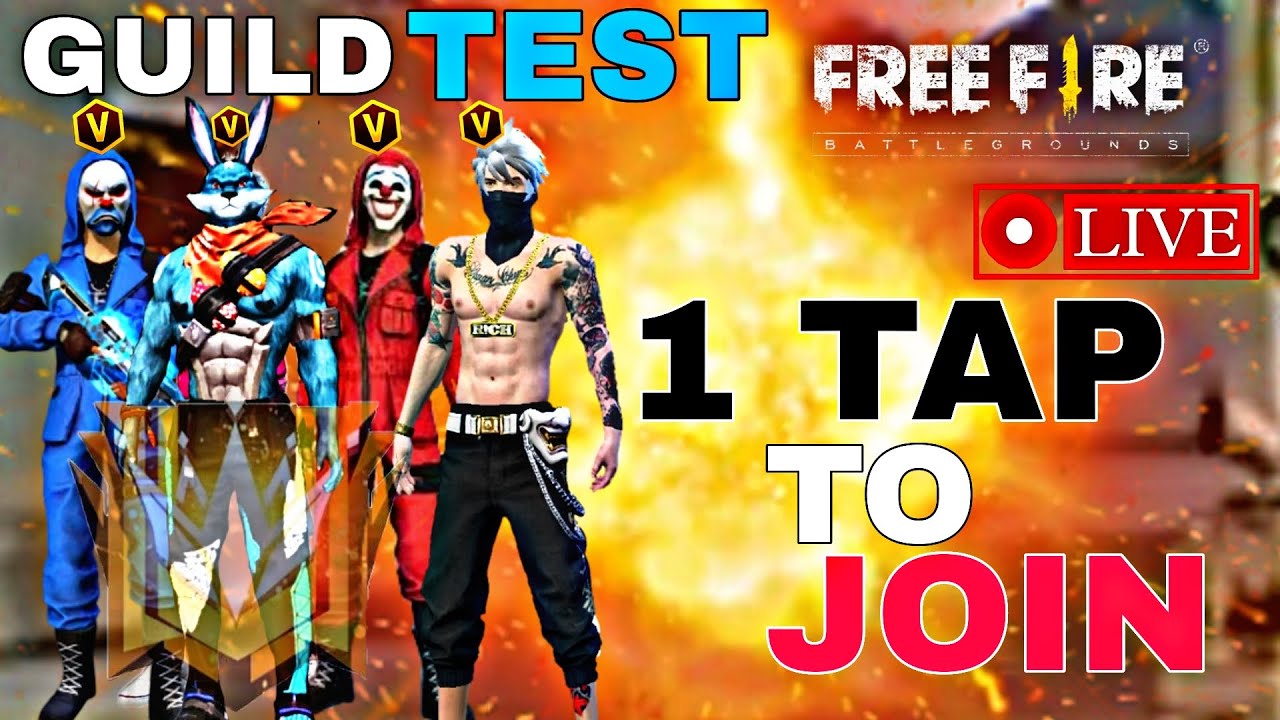 TRUE FREE FIRE LIVE GUILD TEST //FREE FIRE LIVE //FREE FIRE ID CHECK ...