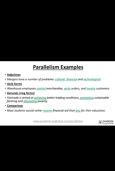 Parallelism in Academic Writing - YouTube