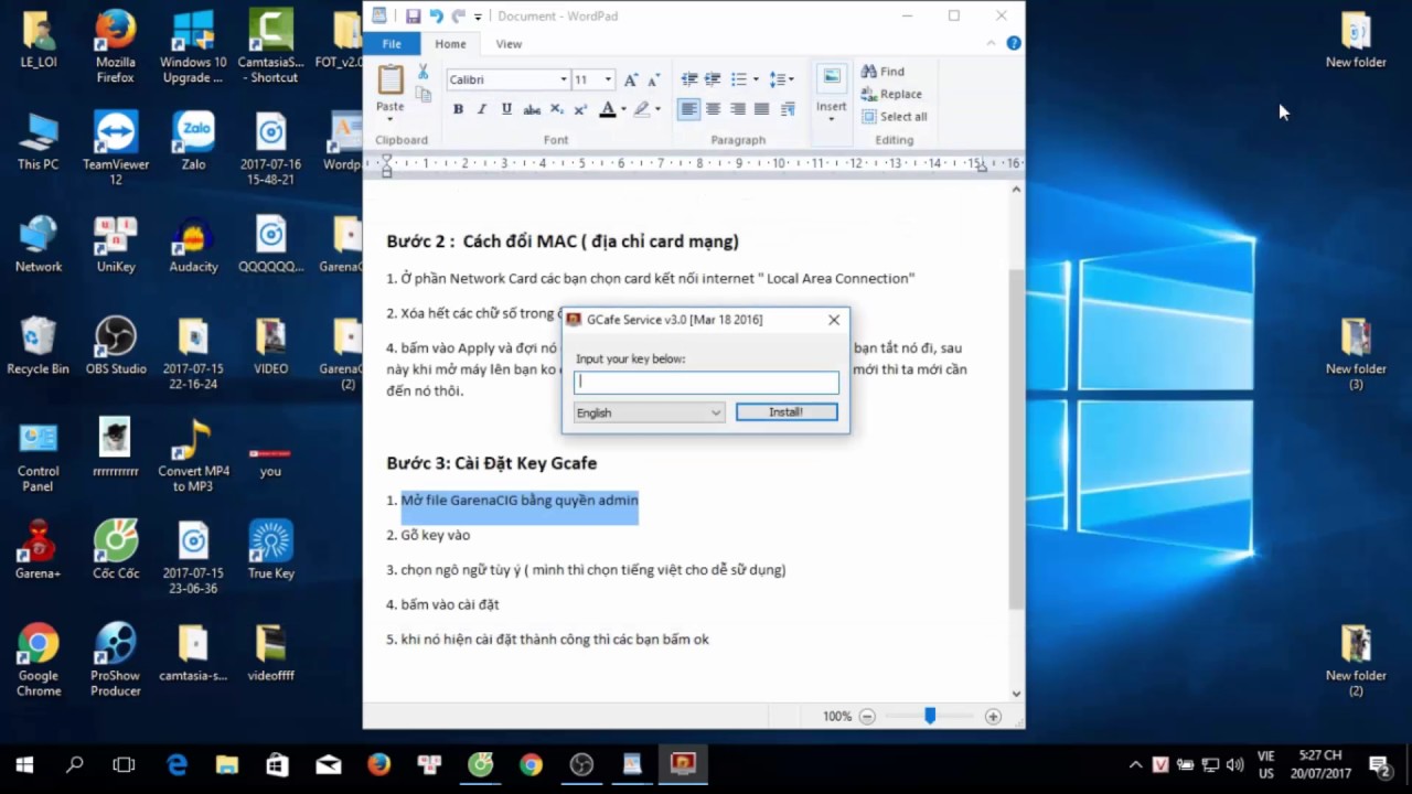 Hướng dẫn cài đặt Gcafe - KEY GCAFE MỚI NHẤT 2017 - YouTube