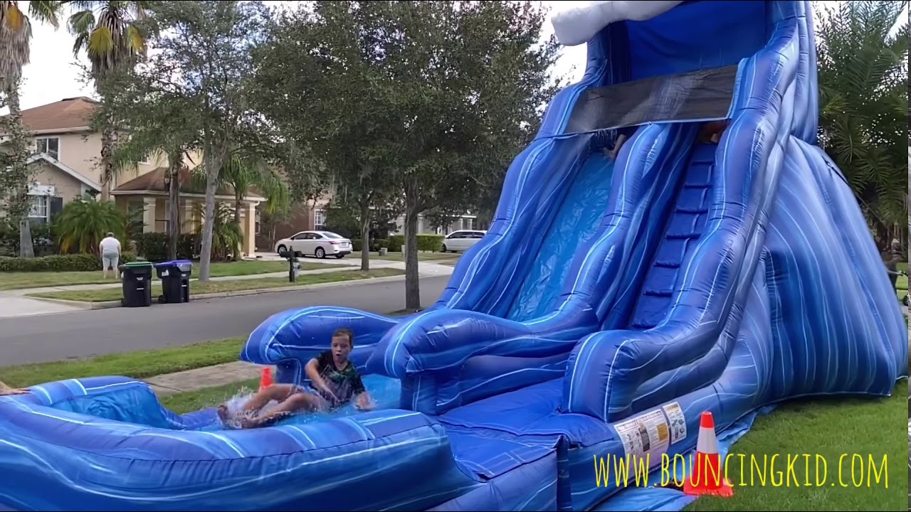 17 foot inflatable water slide - YouTube