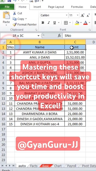 Data transformation by shortcut keys in Excel. #shorts #shortsfeed #excel #exceltips # ...